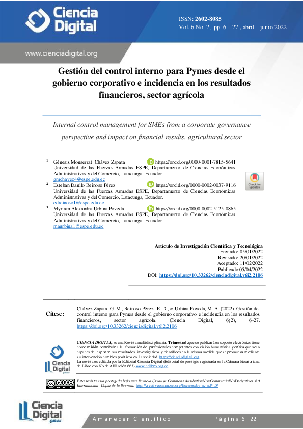 (PDF) Gestión del control interno para Pymes desde el gobierno corporativo e incidencia en los ...