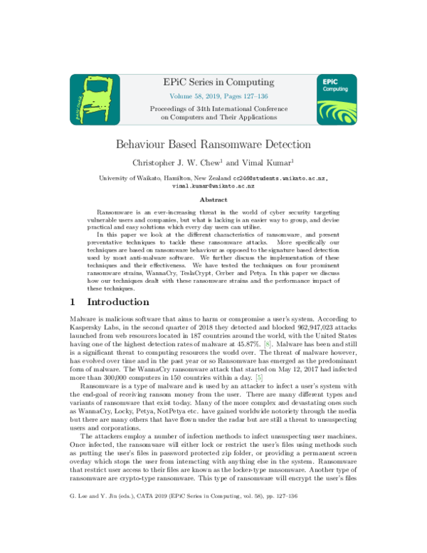 Pdf Behaviour Based Ransomware Detection