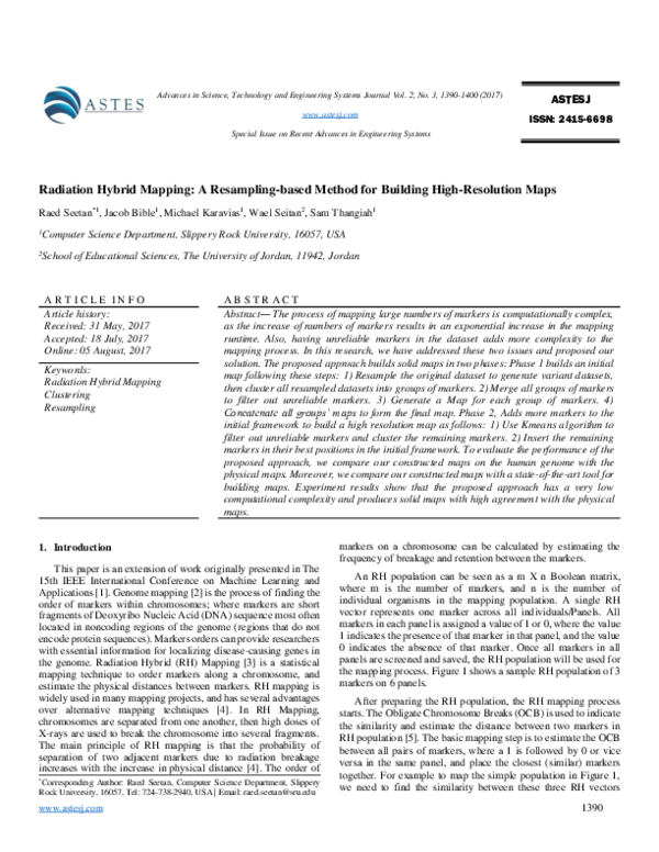 Pdf Radiation Hybrid Mapping A Resampling Based Method For Building