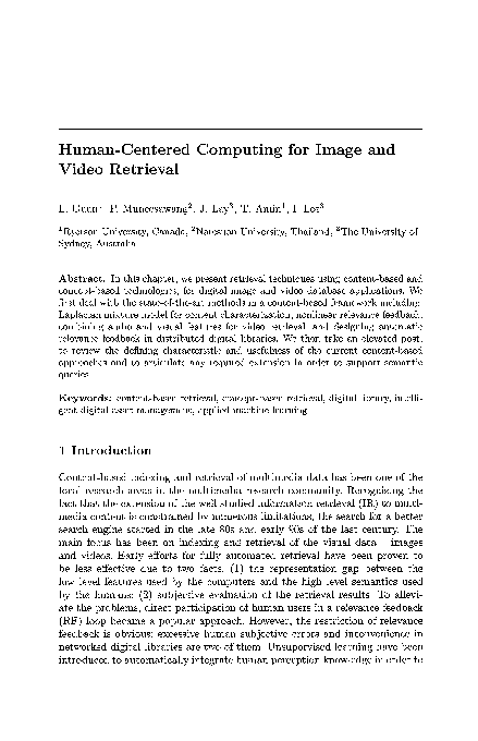 (PDF) Human-Centered Computing for Image and Video Retrieval