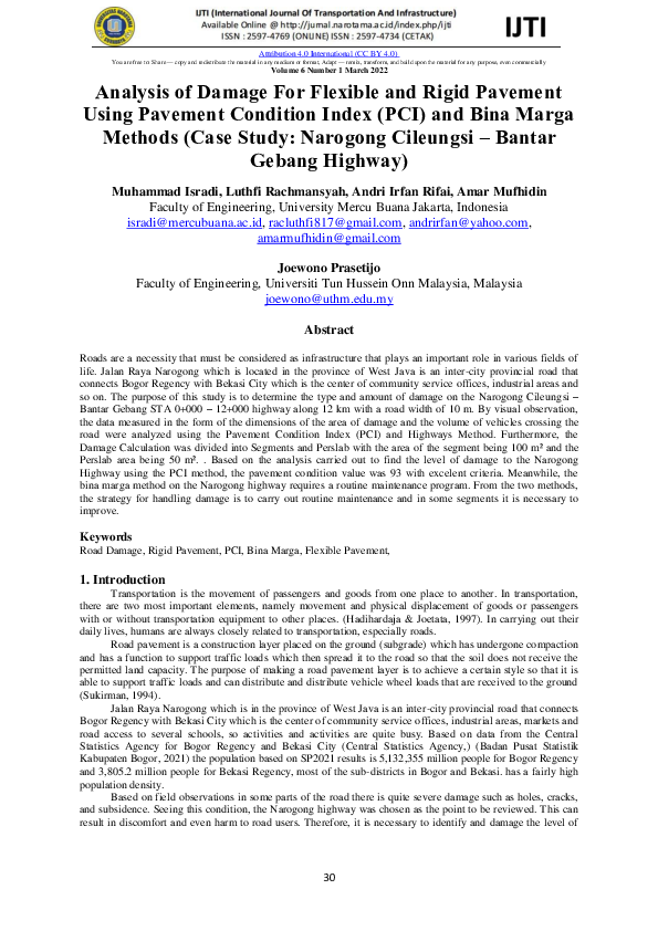 (PDF) Analysis of Damage For Flexible and Rigid Pavement Using Pavement Condition Index (PCI ...