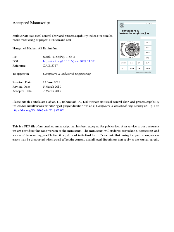(PDF) Multivariate statistical control chart and process capability indices for simultaneous ...