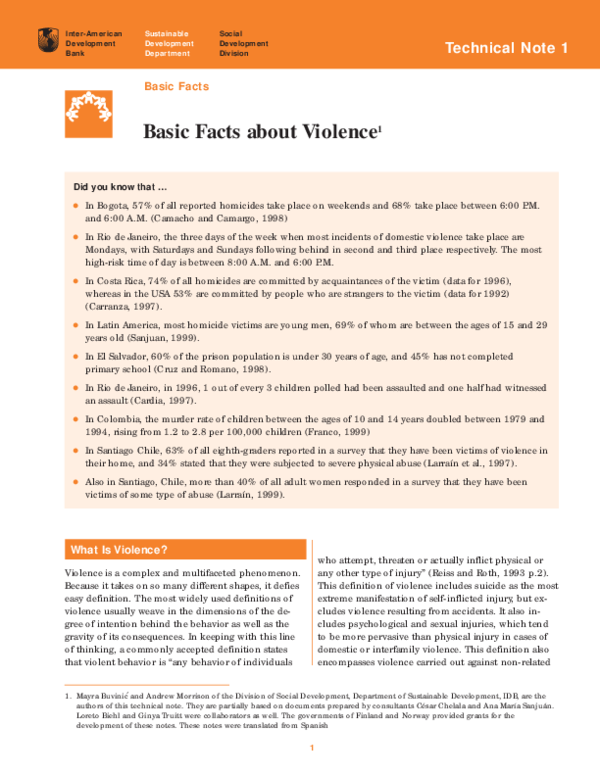 (PDF) Basic Facts about Violence