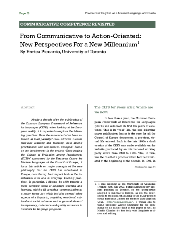 (PDF) From Communicative to Action-oriented: New Perspectives for a New Millennium