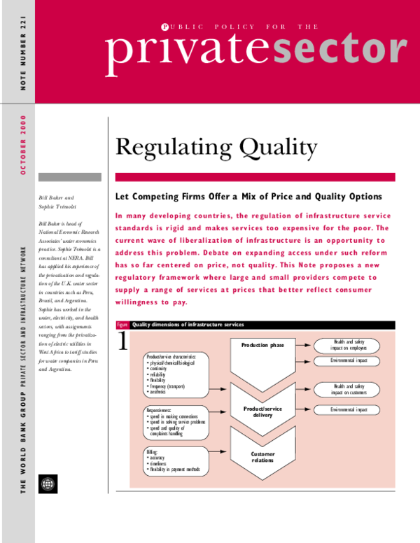 (PDF) Regulating quality - let competing firms offer a mix of price and quality options
