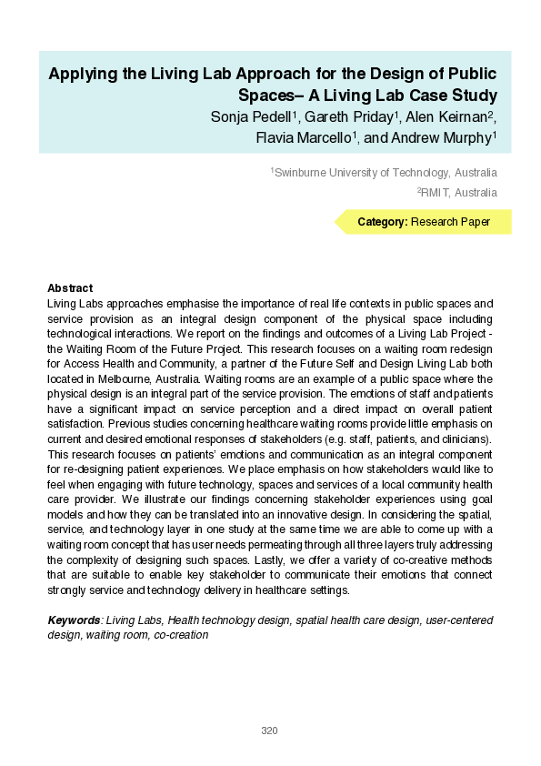 (PDF) Applying The Living Lab Approach For The Design Of Public Spaces ...