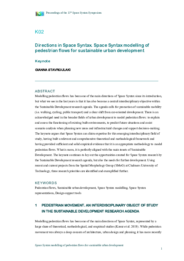 (PDF) Keynote speech: Directions in Space Syntax. Space Syntax ...