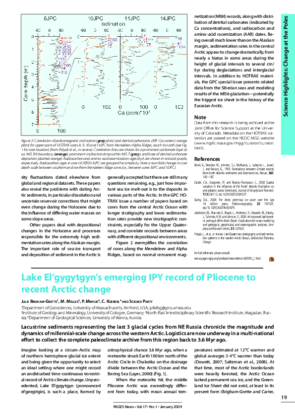 (PDF) Lake El’gygytgyn’s emerging IPY record of Pliocene to recent ...