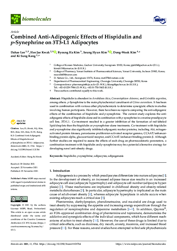 (PDF) Combined Anti-Adipogenic Effects of Hispidulin and p-Synephrine ...
