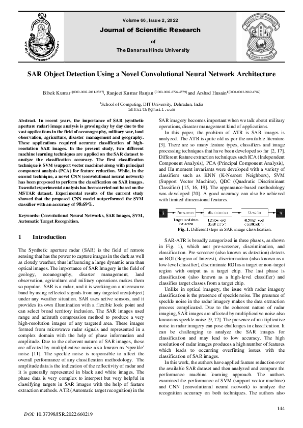 (PDF) SAR Object Detection Using a Novel Convolutional Neural Network ...