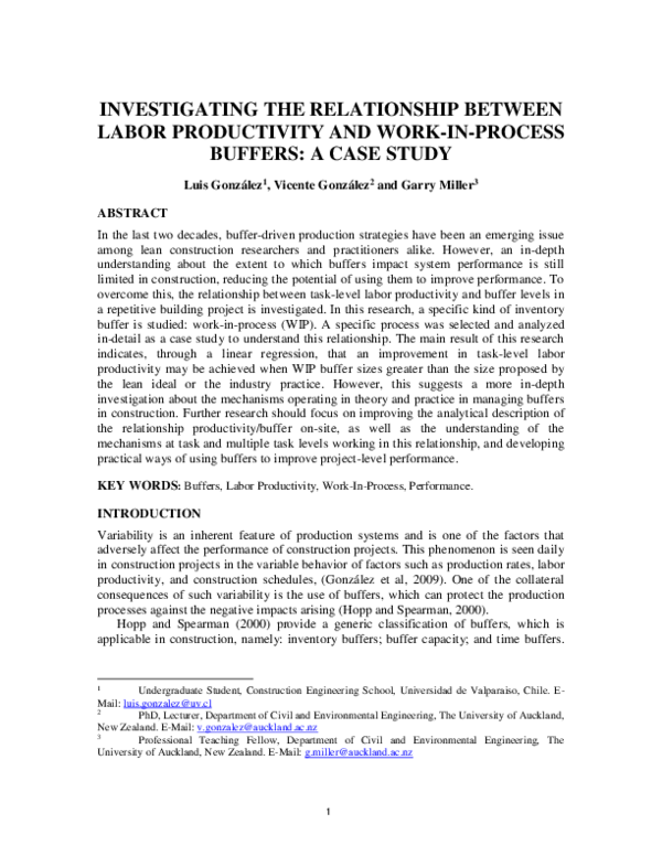 (PDF) Investigating the Relationship between Labor Productivity and ...