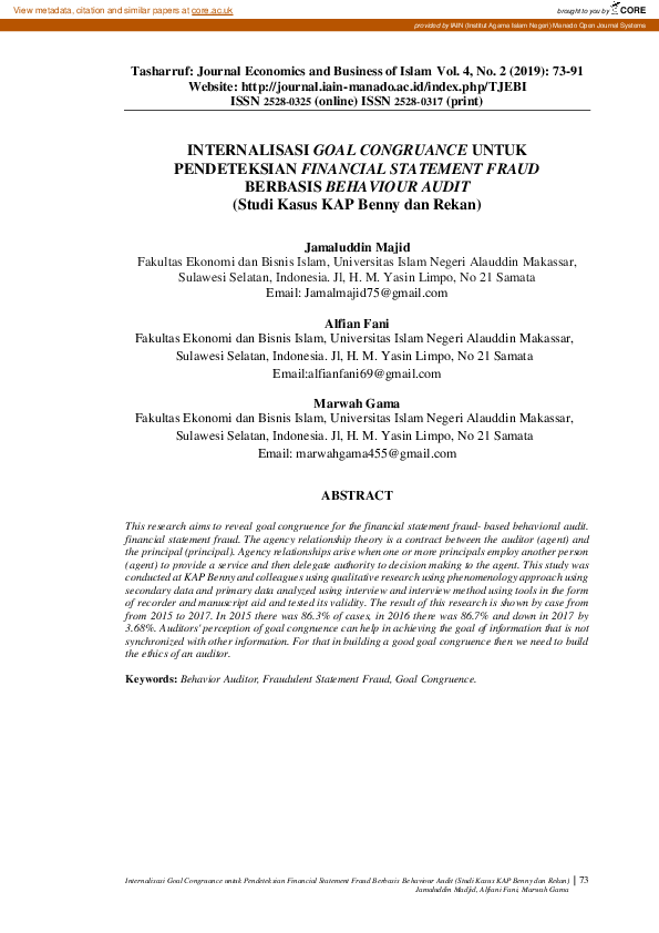 (PDF) Internalisasi Goal Congruance untuk Pendeteksian Financial ...
