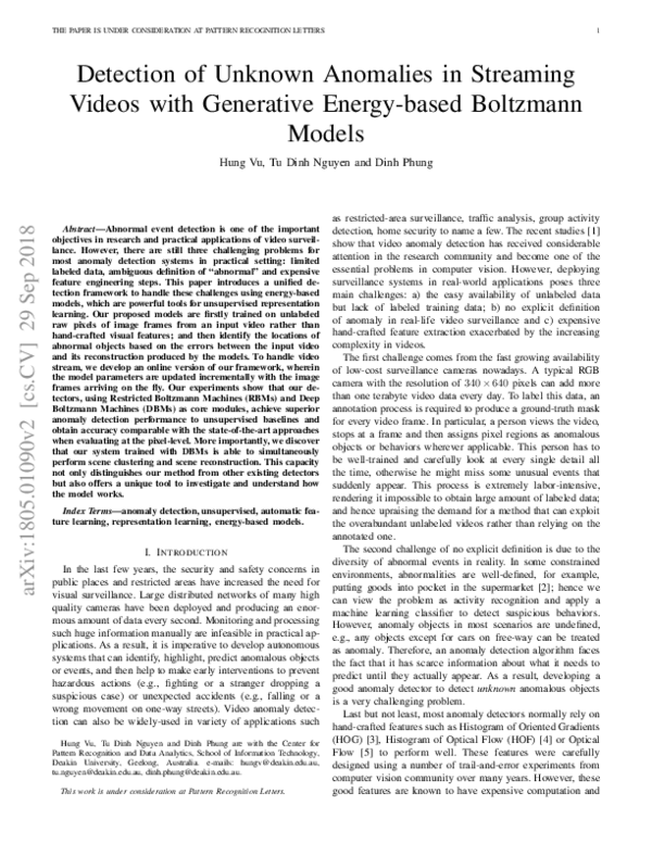 (PDF) Detection of Unknown Anomalies in Streaming Videos with Generative Energy-based Boltzmann ...