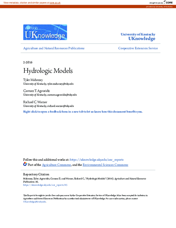 (PDF) Hydrologic Models