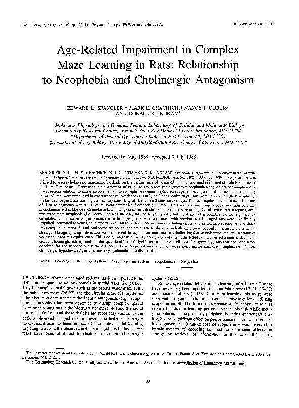 (PDF) Age-related impairment in complex maze learning in rats ...