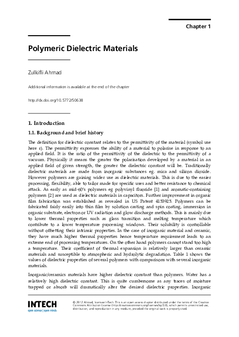 (PDF) Polymer Dielectric Materials