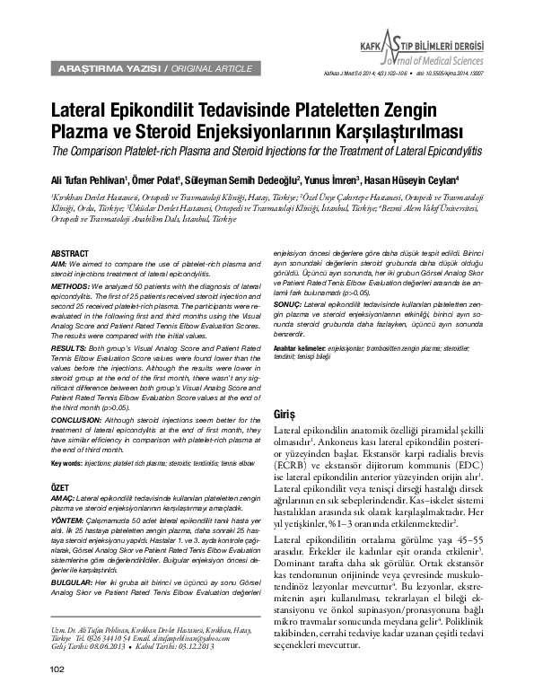 (PDF) The comparison platelet-rich plasma and steroid injections for ...