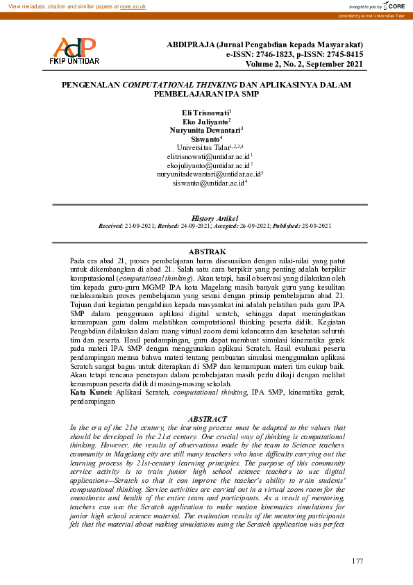 (PDF) Pengenalan Computational Thinking Dan Aplikasinya Dalam ...