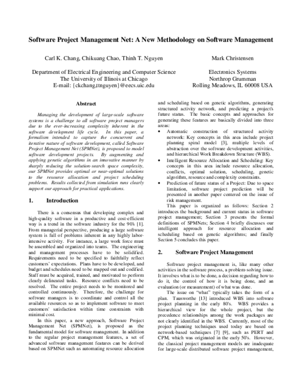 (PDF) Software Project Management Net: A New Methodology on Software ...
