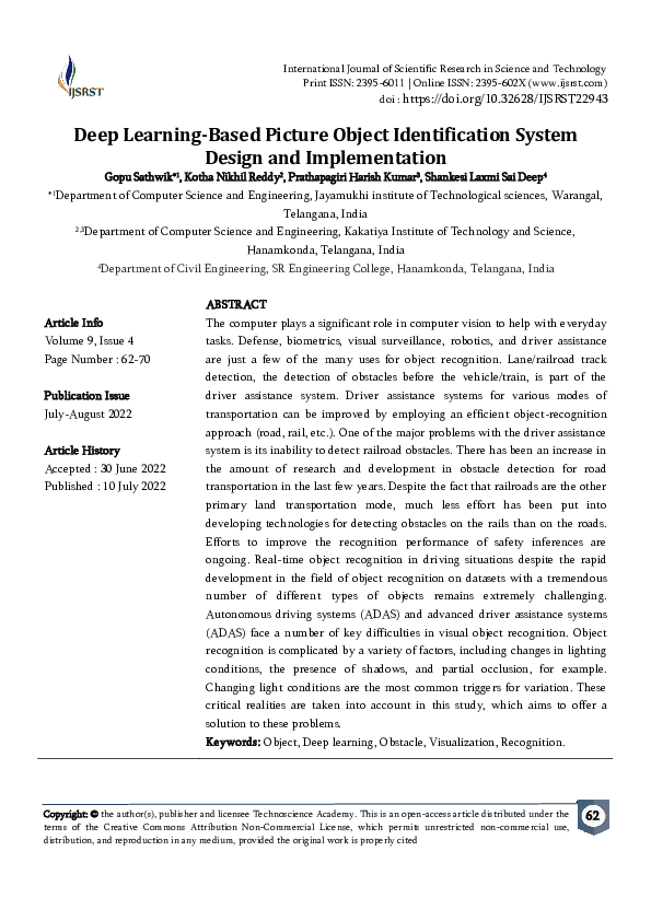 (PDF) Deep Learning-Based Picture Object Identification System Design and Implementation