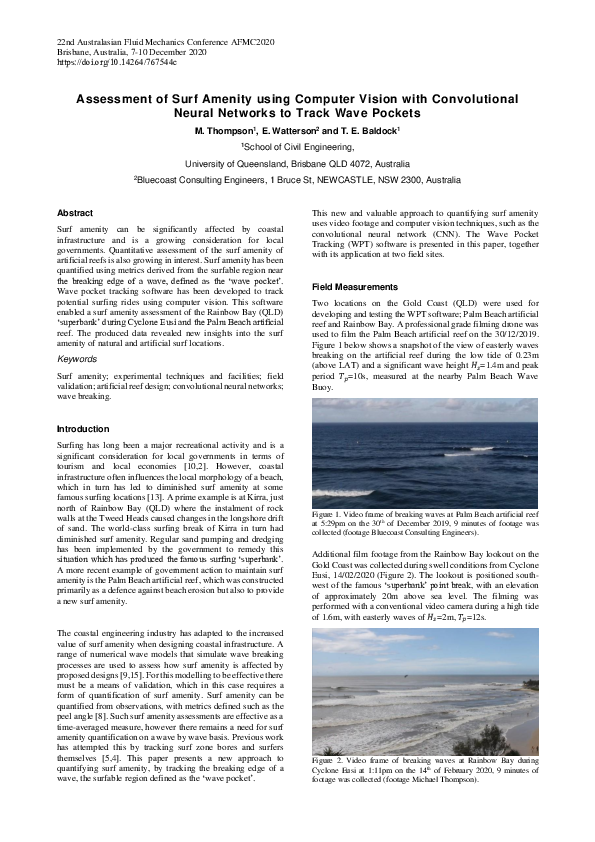 (PDF) Assessment of Surf Amenity using Computer Vision with Convolutional Neural Networks to ...