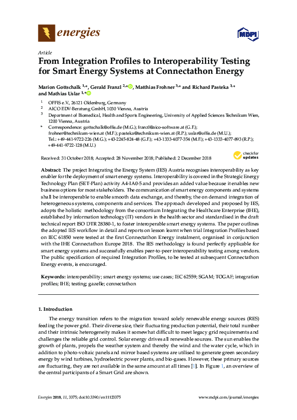 (PDF) From Integration Profiles to Interoperability Testing for Smart ...