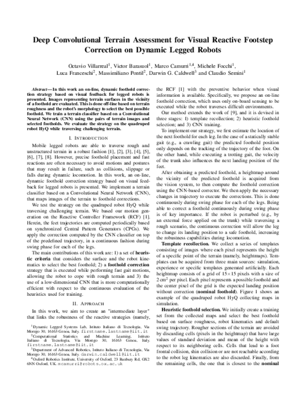 (PDF) Deep Convolutional Terrain Assessment for Visual Reactive Footstep Correction on Dynamic ...