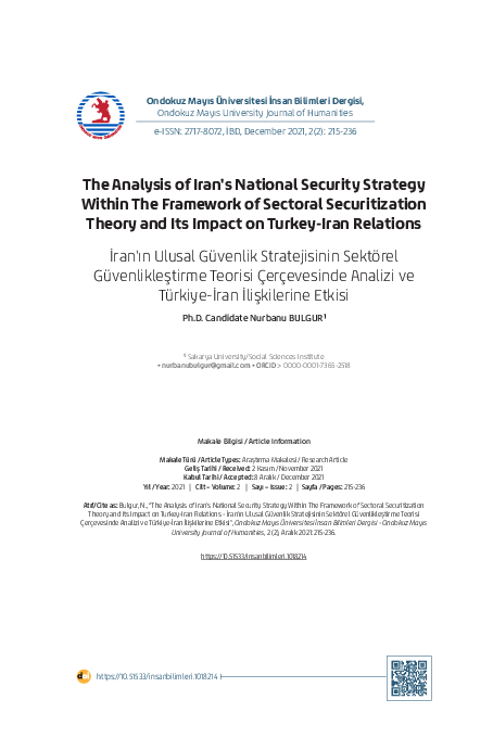 (PDF) The Analysis of Iran's National Security Strategy in the ...