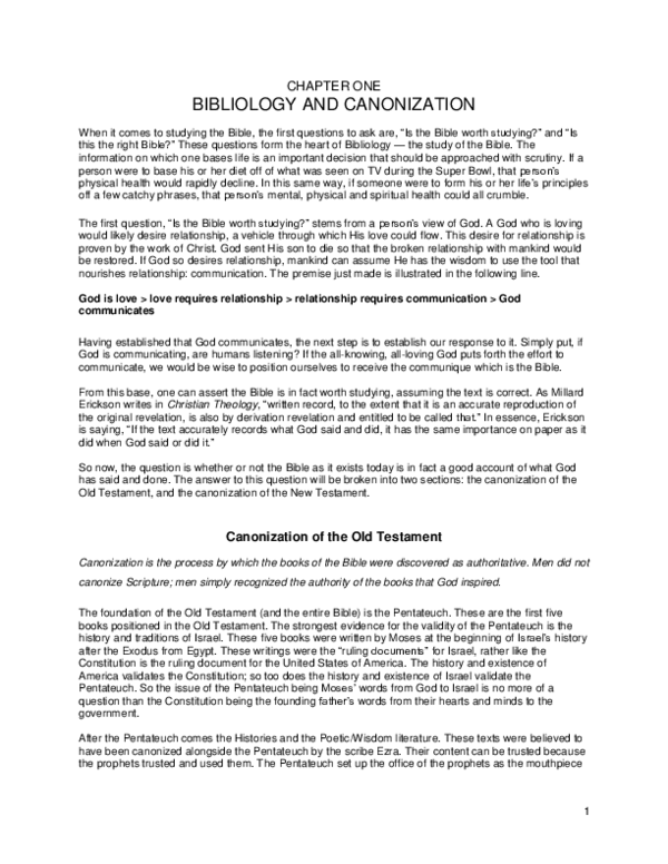 (PDF) Bibliology and Canonization