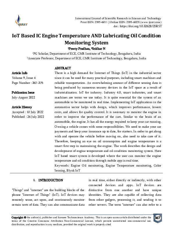 (PDF) IoT Based IC Engine Temperature AND Lubricating Oil Condition ...