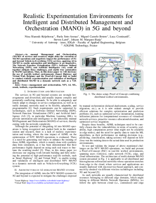 Pdf Realistic Experimentation Environments For Intelligent And Distributed Management And