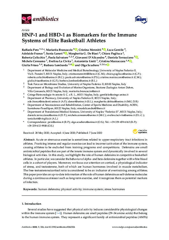 (PDF) HNP-1 and HBD-1 as Biomarkers for the Immune Systems of Elite ...
