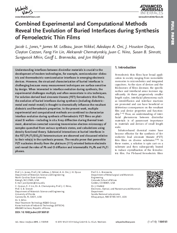 (PDF) Combined Experimental and Computational Methods Reveal the ...