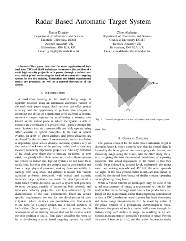 Pdf Radar Based Automatic Target System