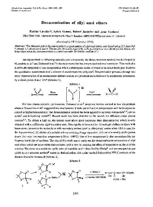 (PDF) Deracemization of silyl enol ethers