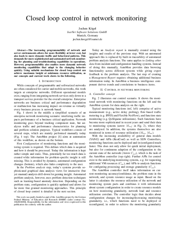 (PDF) Closed loop control in network monitoring | Ashley Rix - Academia.edu
