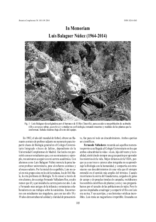 (PDF) In Memoriam. Luis Balaguer Núñez (1964-2014)