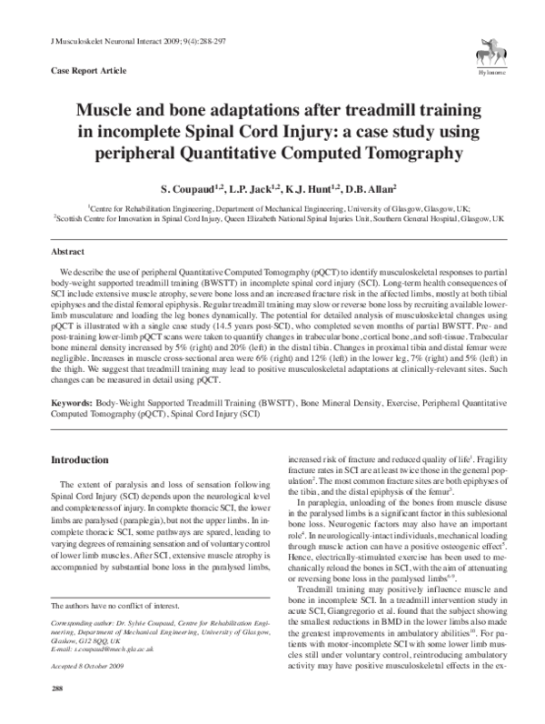 (PDF) Muscle and bone adaptations after treadmill training in ...