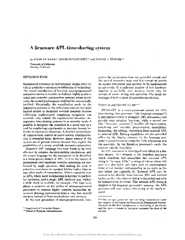 (PDF) A firmware APL time-sharing system