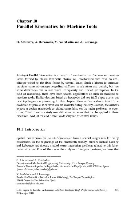(PDF) Parallel Kinematics for Machine Tools