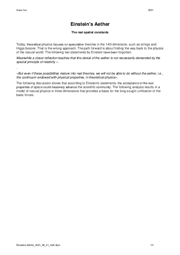 (PDF) Einstein's Aether
