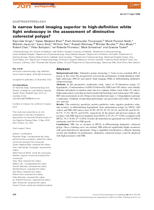 (PDF) Is narrow band imaging superior to high-definition white light ...