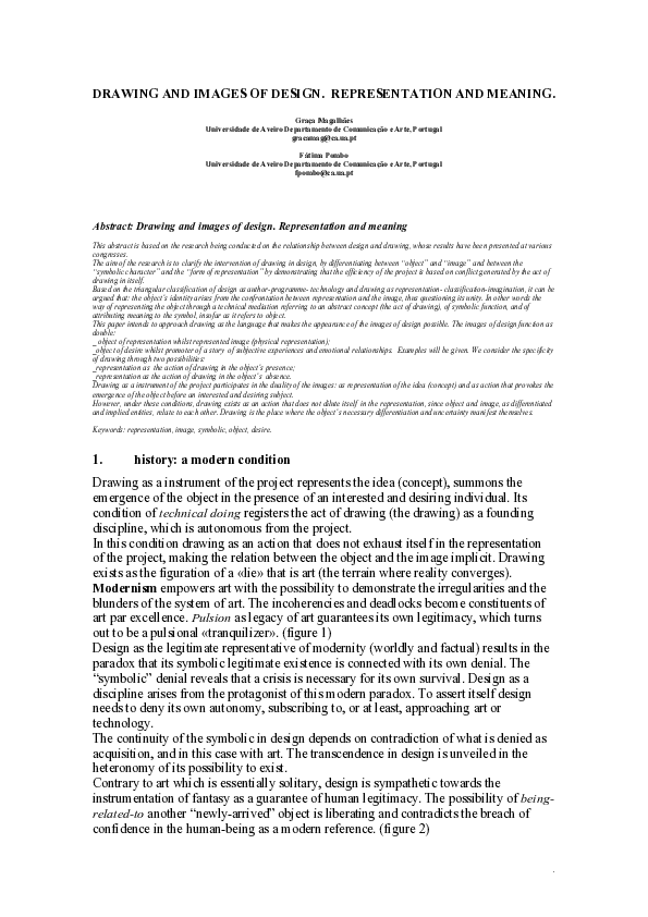 (PDF) Drawing and images of design. Representation and meaning
