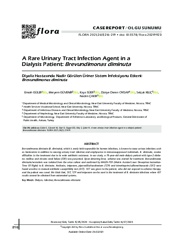 (PDF) A Rare Urinary Tract Infection Agent in a Dialysis Patient ...