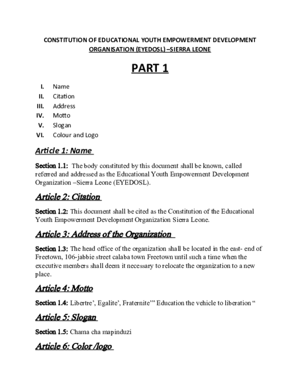 (DOC) CONSTITUTION OF EDUCATIONAL YOUTH EMPOWE