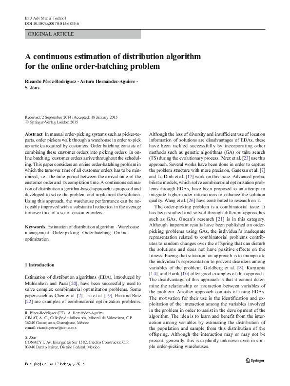 (PDF) A continuous estimation of distribution algorithm by evolving ...