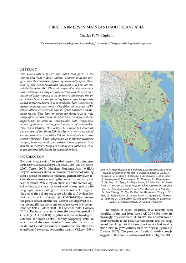 (PDF) First Farmers in Mainland Southeast Asia