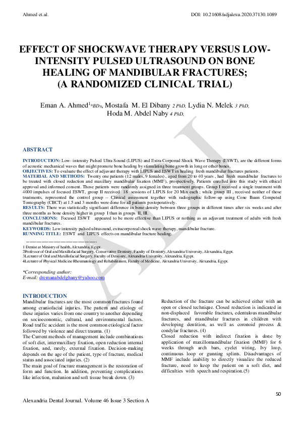 (PDF) Effect of Shockwave Therapy Versus Low-Intensity Pulsed ...