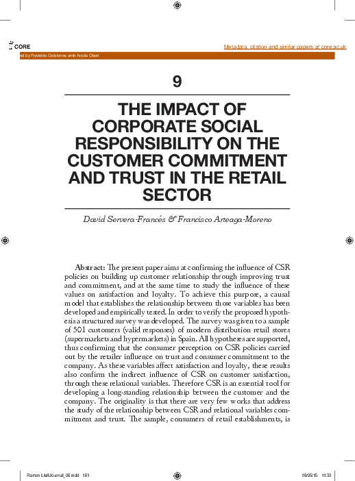 (PDF) The Impact of Corporate Social Responsibility on the Customer ...