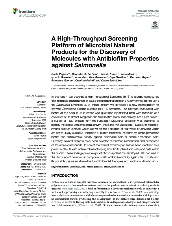 (PDF) A High-Throughput Screening Platform of Microbial Natural ...